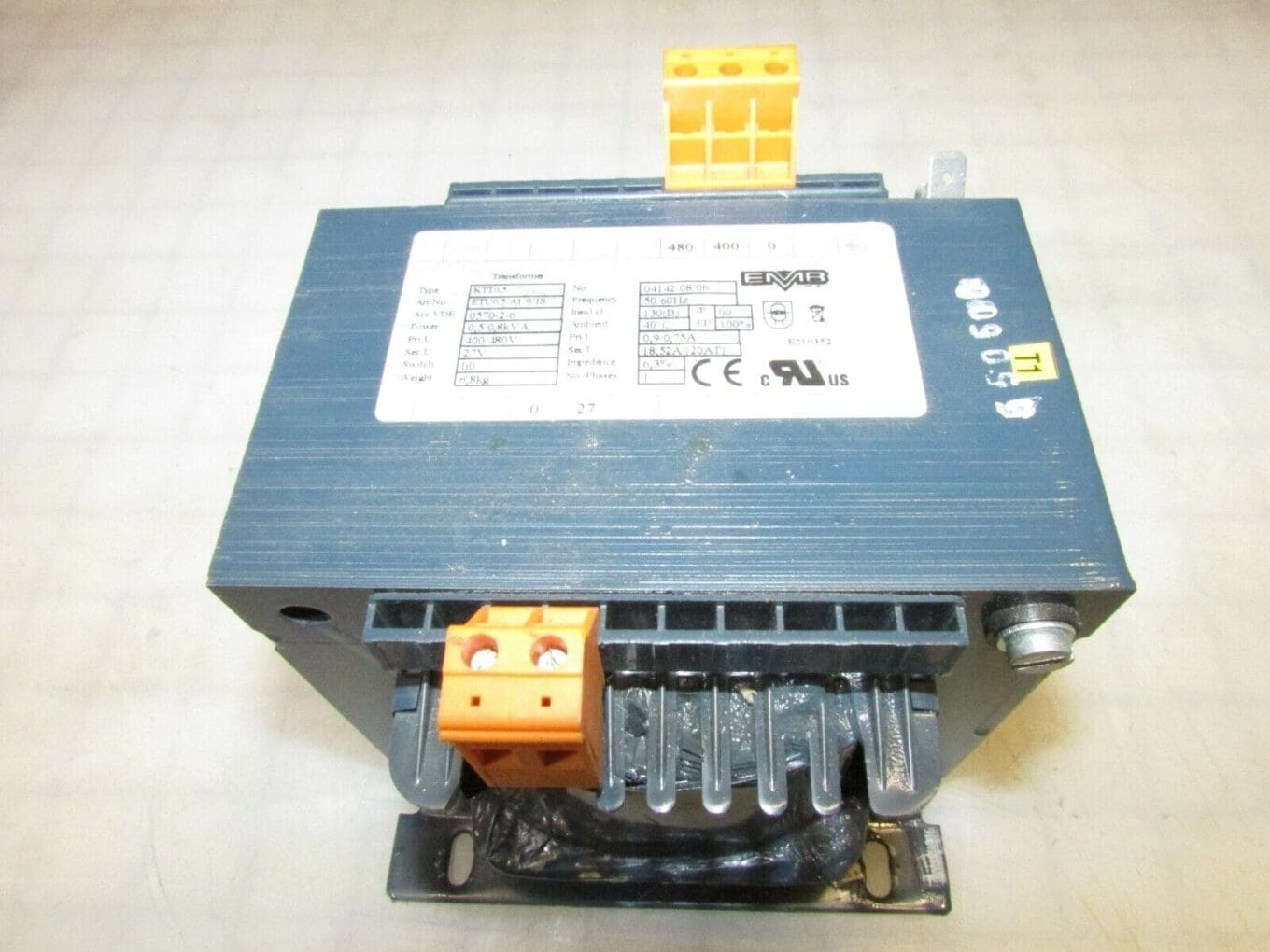 Emb Transformer Type Ktt0.5 400-480 Vac To 27 Vac @ 75 Amps # Etu.0,5 ...