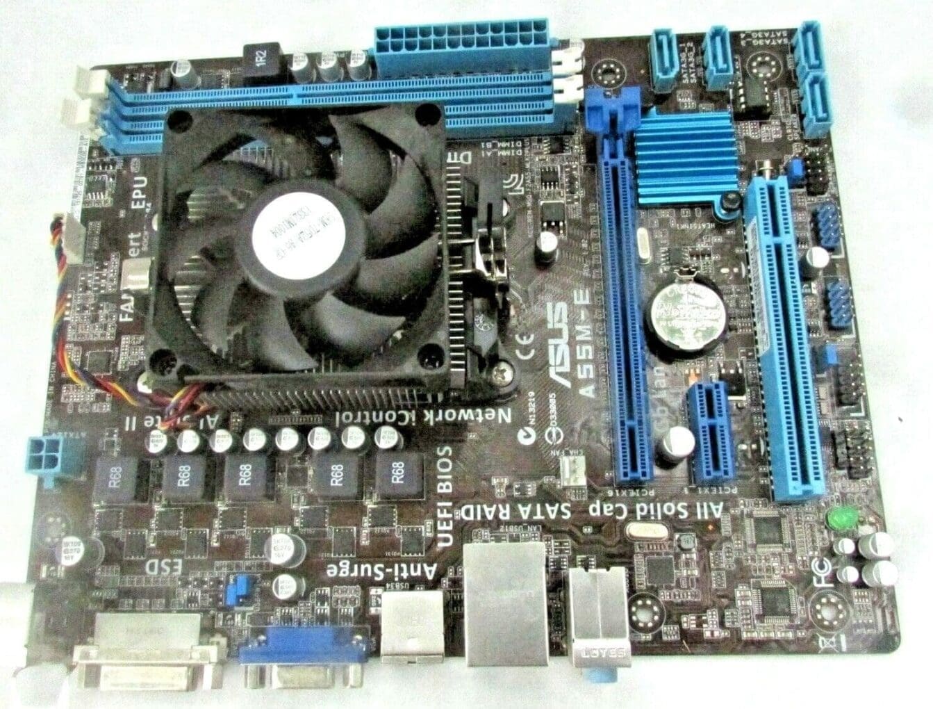 Asus A55M-E Motherboard +Amd A4-5300 CPU + H/S And Fan - ZOMBIE COMPONENTS