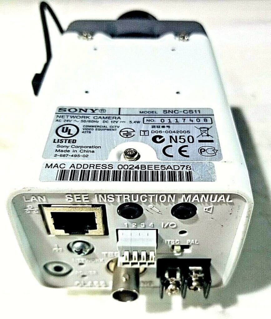 Sony Ipela Model Snc-CS11 Network Security Camera - ZOMBIE COMPONENTS