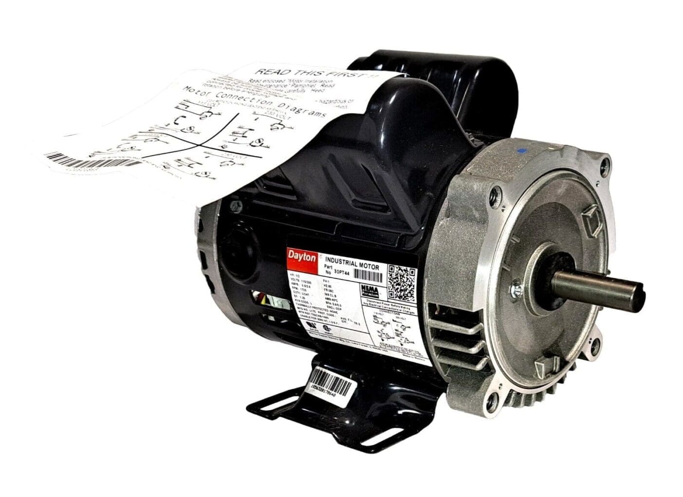 Dayton 30pt44 Motor 1/2 HP 1725 RPM 115/230V Single Phase – ZOMBIE ...