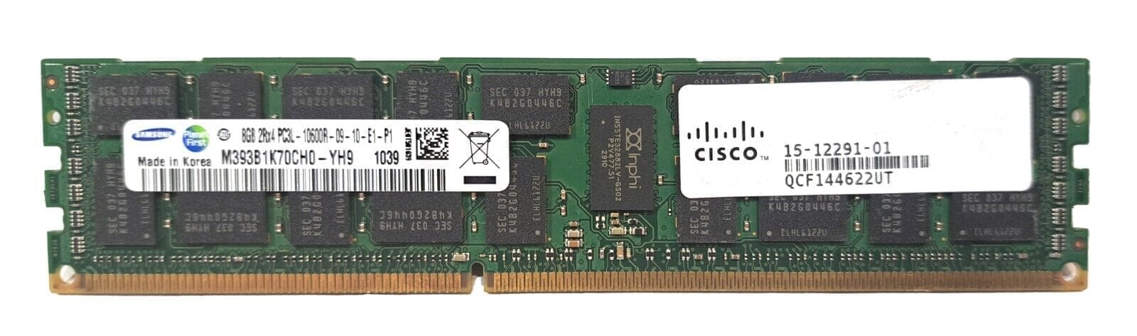 15-12291-01 Cisco 8GB Pc3l-10600R DDR3-1333MHZ Ecc Reg CL9 Dual Rank ...