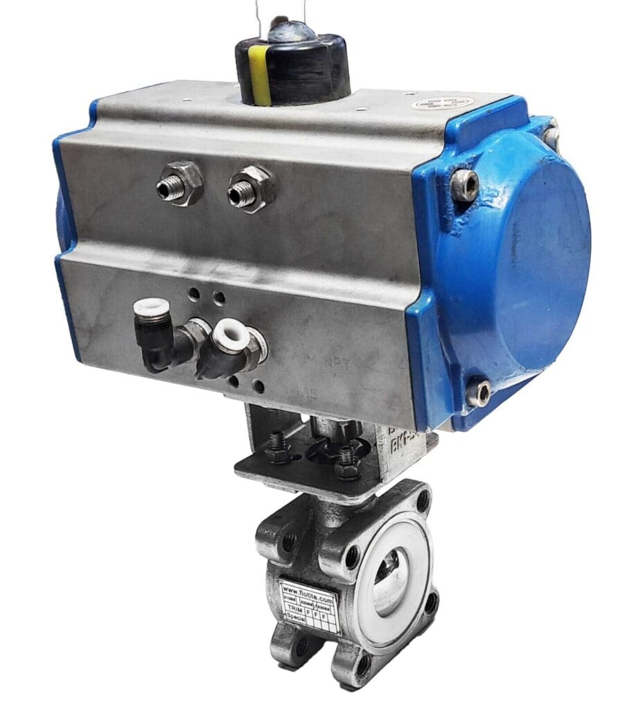 Air-Con C-SR63 Pneumatic Actuator With Flo-Tite 1-1/4 Stainless Ball ...