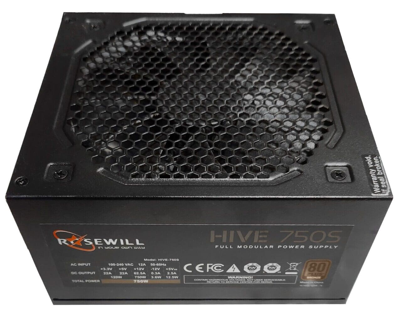 Rosewill 750W 80 Plus Bronze Certified Modular Gaming Power Supply Hive ...