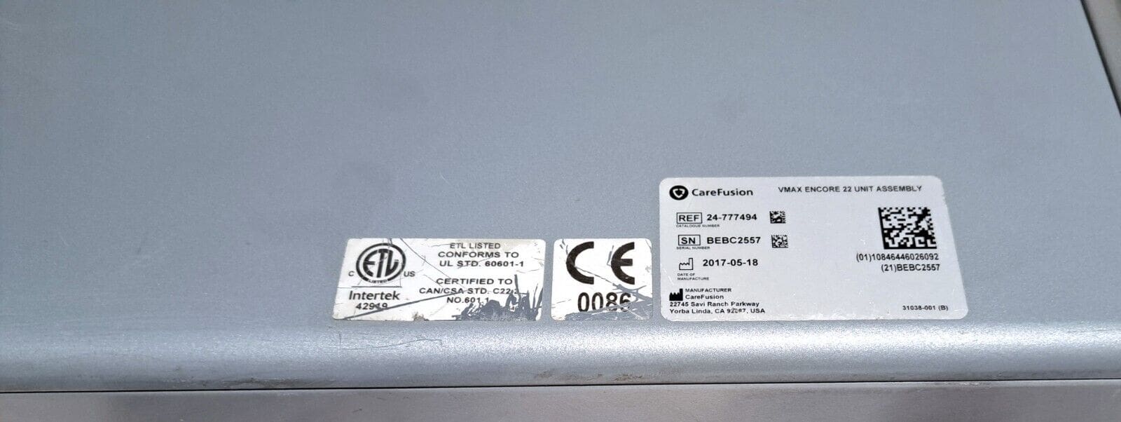 Carefusion Viasys Vmax Encore 22 Unit Analyzer - ZOMBIE COMPONENTS
